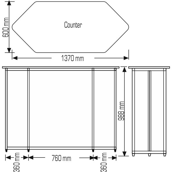 Folding Counter "Hexagonal" - Ores Display Systems
