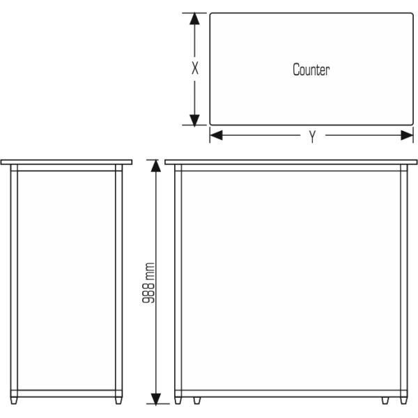 Folding Counter "Straight" - Ores Display Systems