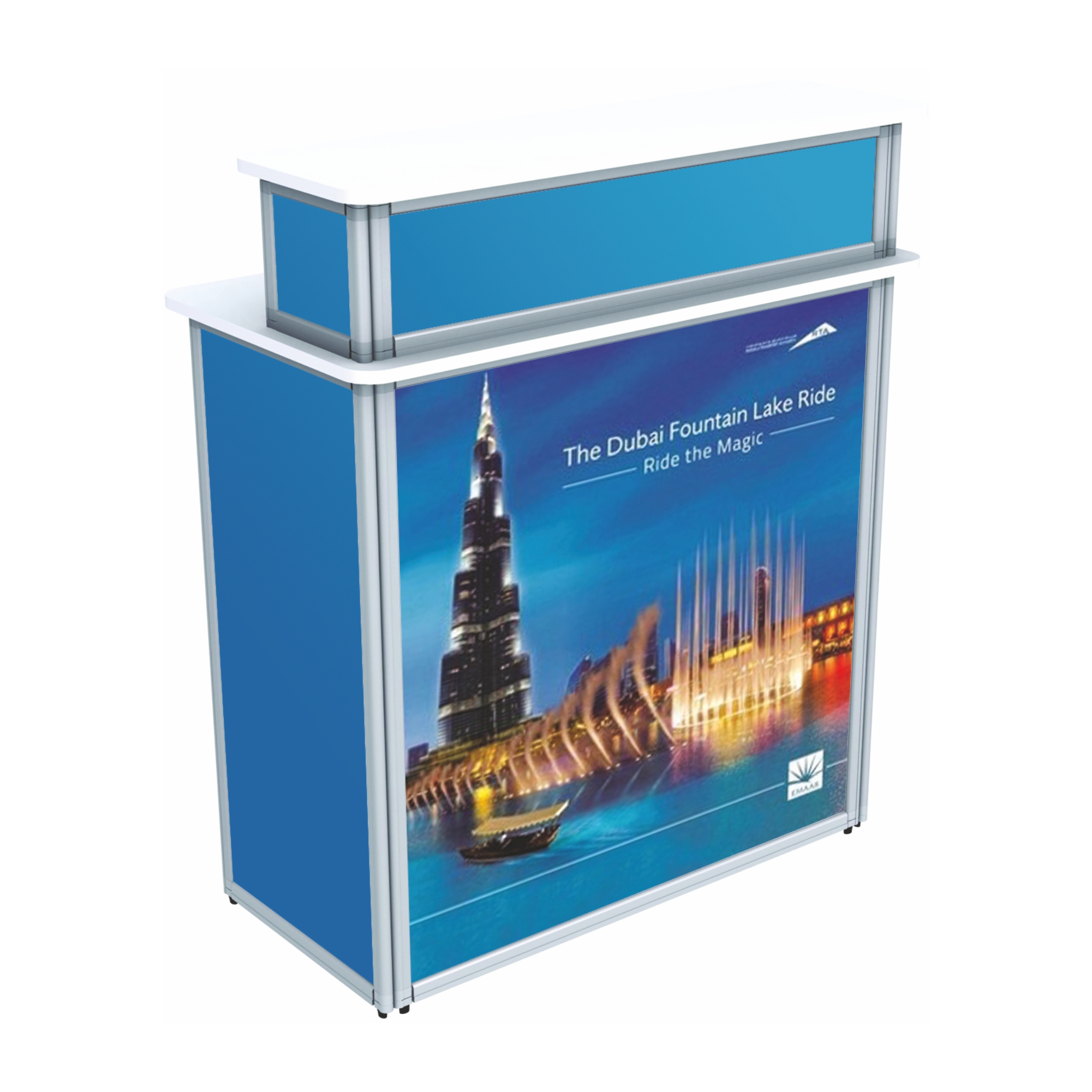 Folding Double Counter "Straight" - Ores Display Systems