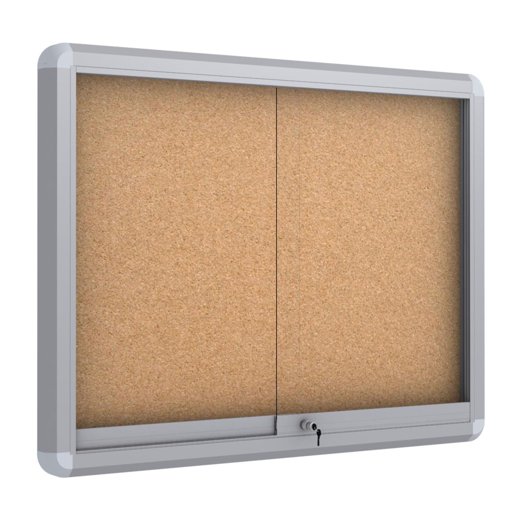 MAXI Roller Sliding Doors Notice Board "Cork" - Ores Display Systems