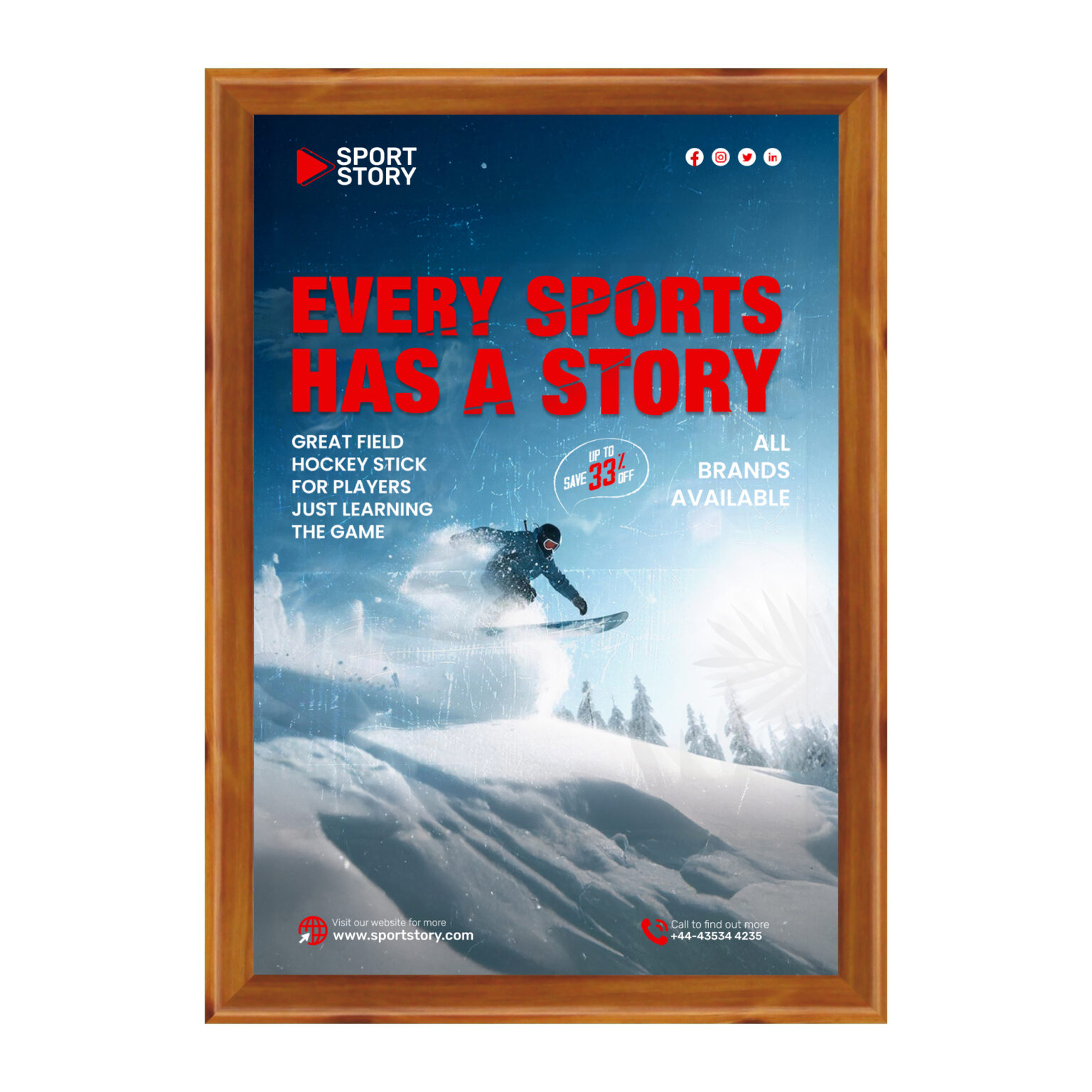 Wooden Look Snap Frame - Ores Display