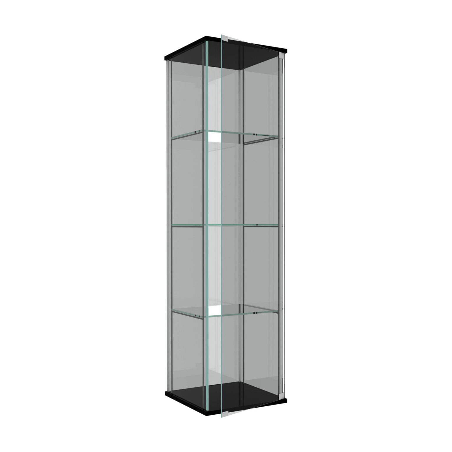Frameless Glass Tower Showcase - Ores Display