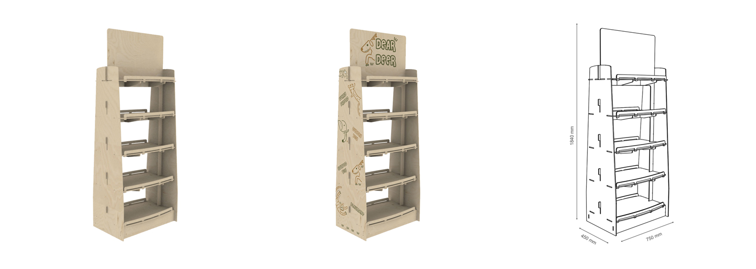 Plywood Floor Display Stands - Ores Display