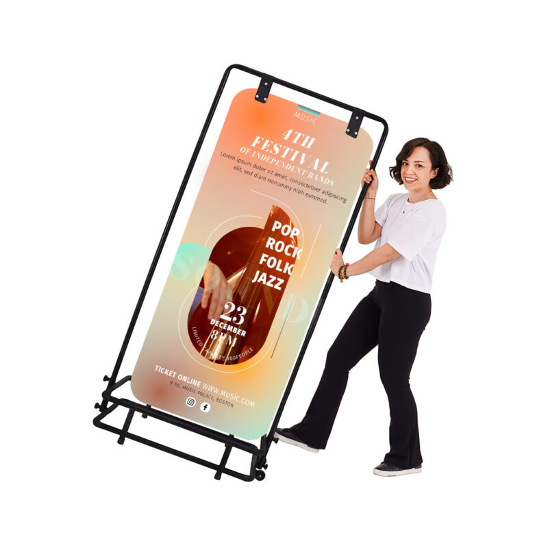 Swinging Sign Holder – Super Tall Swing Sign - Ores Display