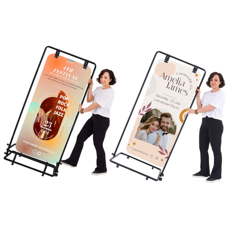 Swinging Sign Holder – Super Tall Swing Sign - Ores Display